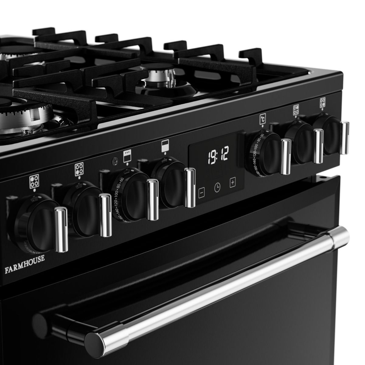 Belling BEL MRA FARMHOUSE 60DF BLK 60Cm Dual Fuel Cooker Black ...