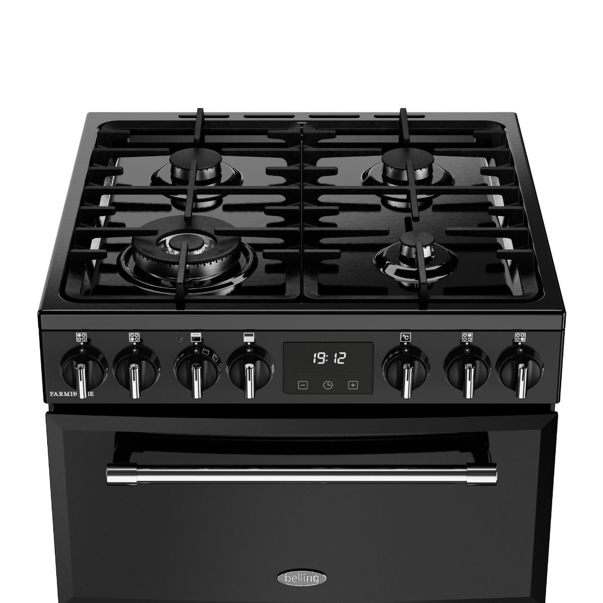 Belling BEL MRA FARMHOUSE 60DF BLK 60Cm Dual Fuel Cooker Black ...