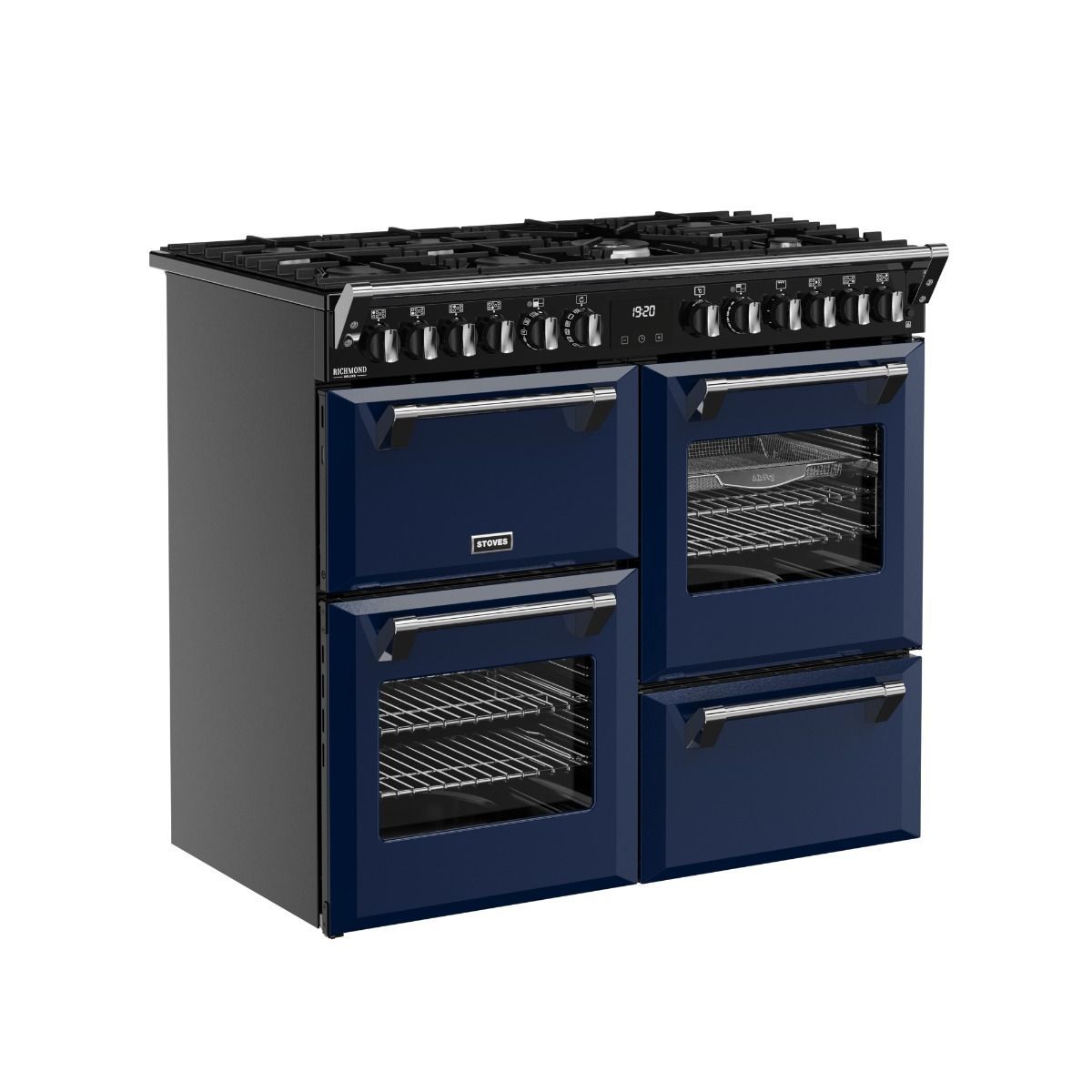 Stoves Richmond Deluxe 100cm Dual Fuel Range Cooker – Midnight Blue ...