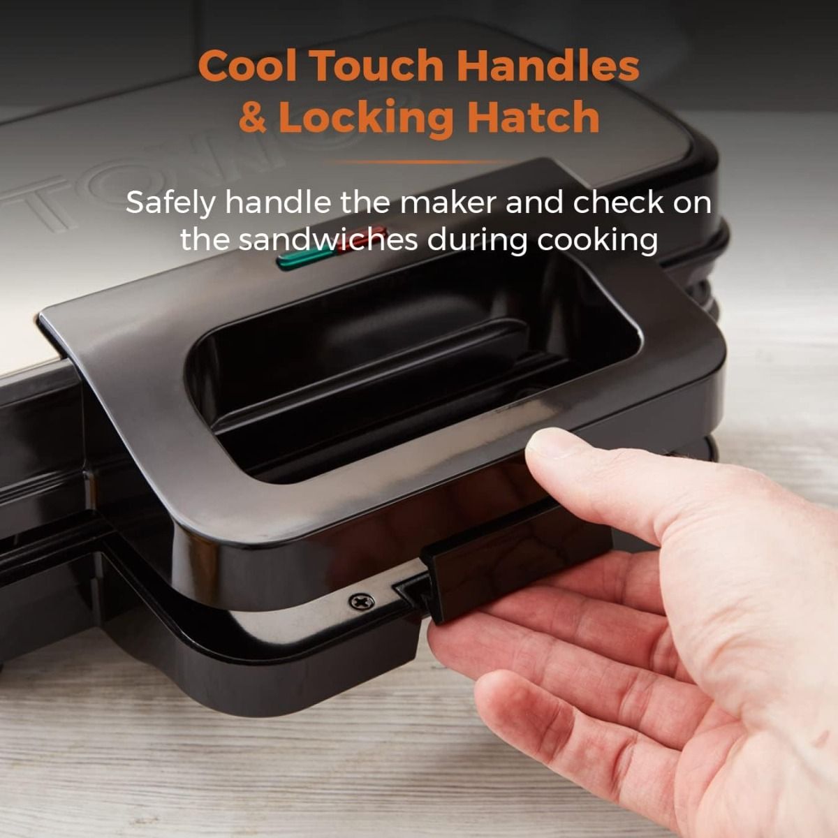 Tower T27031 Sandwich Toaster - Black-Stainless Steel