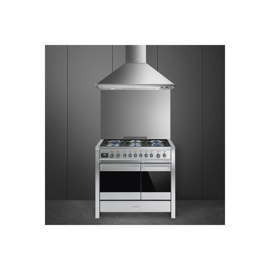 Smeg A2-81 100cm Opera Dual Fuel Range Cooker Stainless Steel