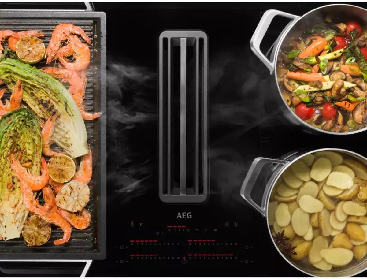 AEG CCE84751FB 83cm New Double Bridge with Extractor, RECIRCULATION ...