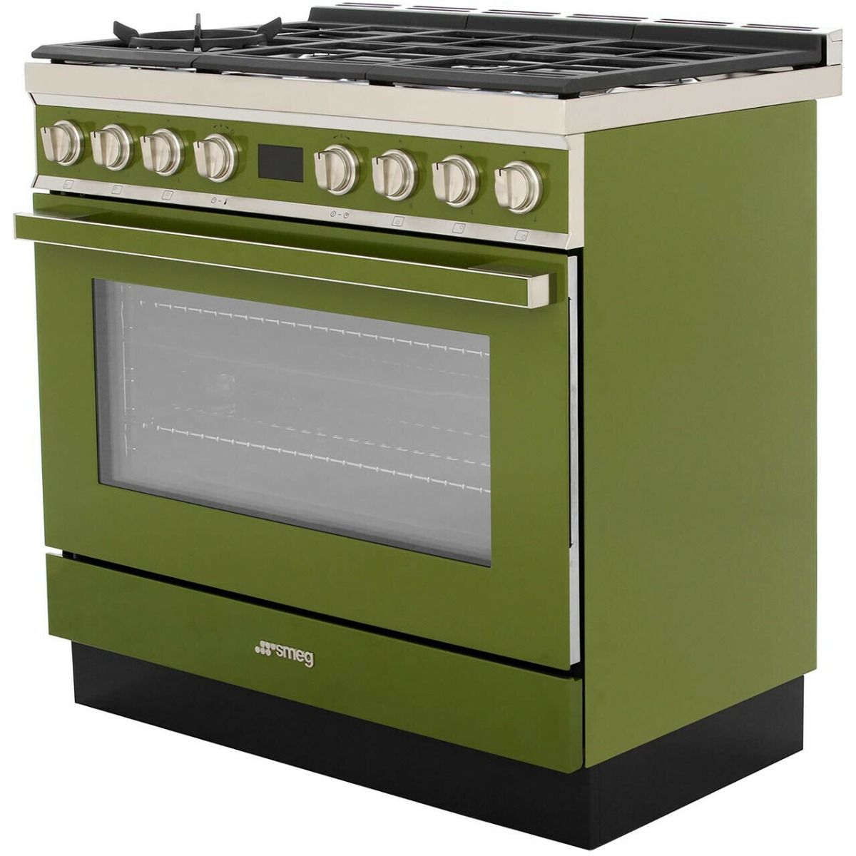 Smeg CPF9GPOG 90Cm Portofino Olive Green Single Pyrolytic Cavity Dual ...