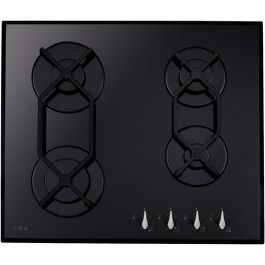 CDA HVG621BL Hobs Four burner gas on glass hob, Cast iron pan supports ...