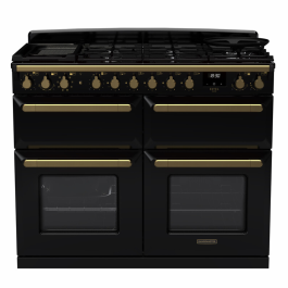 Rangemaster Estel Deluxe 110cm Dual Fuel Range Cooker - Gloss Black ...