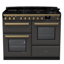 Rangemaster Estel Deluxe 110cm Dual Fuel Range Cooker – Black Gloss ...